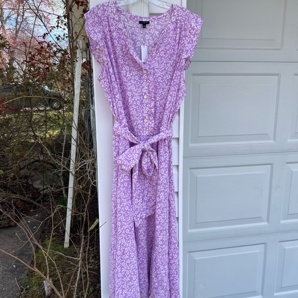 Talbots | Dresses | Nwt Talbots Pretty Lavender White Floral Midi Lined ...
